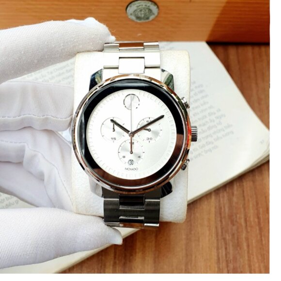 Movado | Accessories | Movado Quartz Silver Bold Chronograph Mens Watch ...